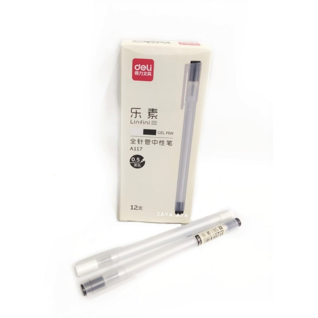 Jual Pulpen Gel Deli A117 Tinta Hitam 0.5mm | Shopee Indonesia
