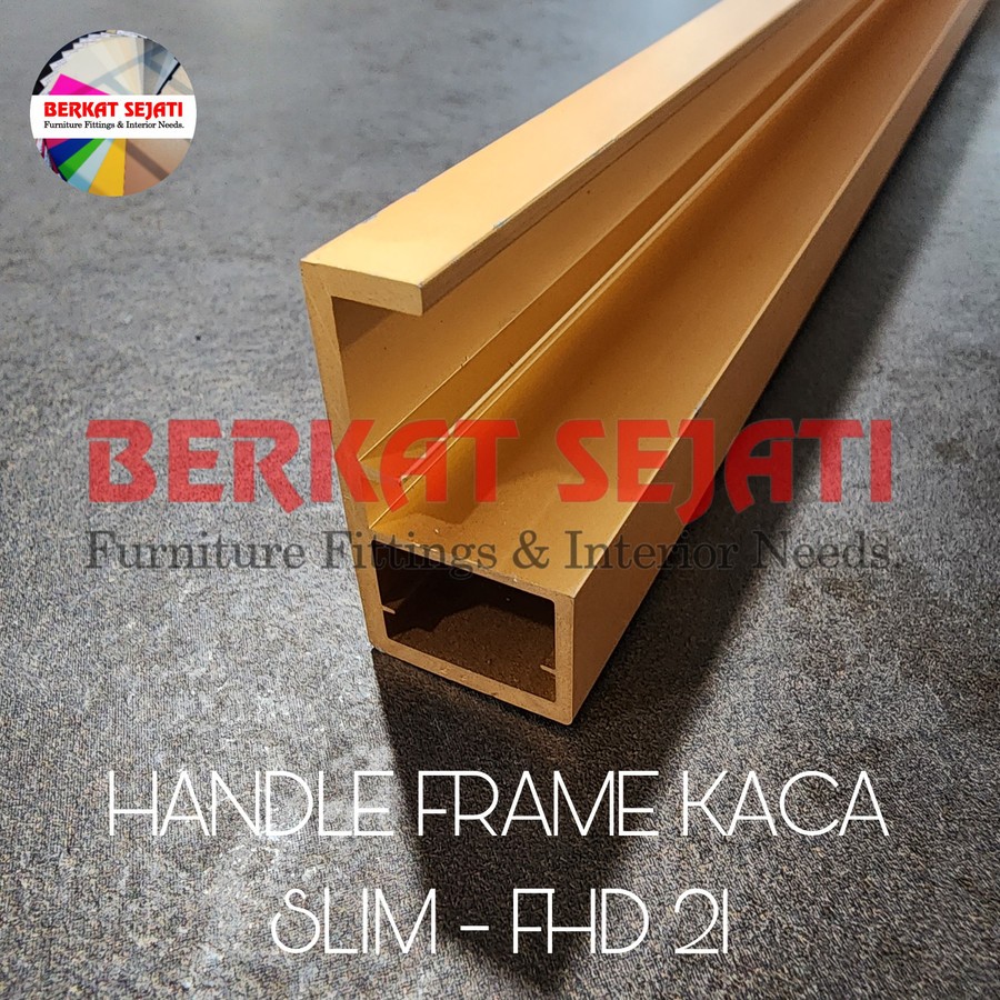 Jual Handle Frame Aluminium FHD 21 GOLD Kaca Slim Lemari Kitchen Profil ...
