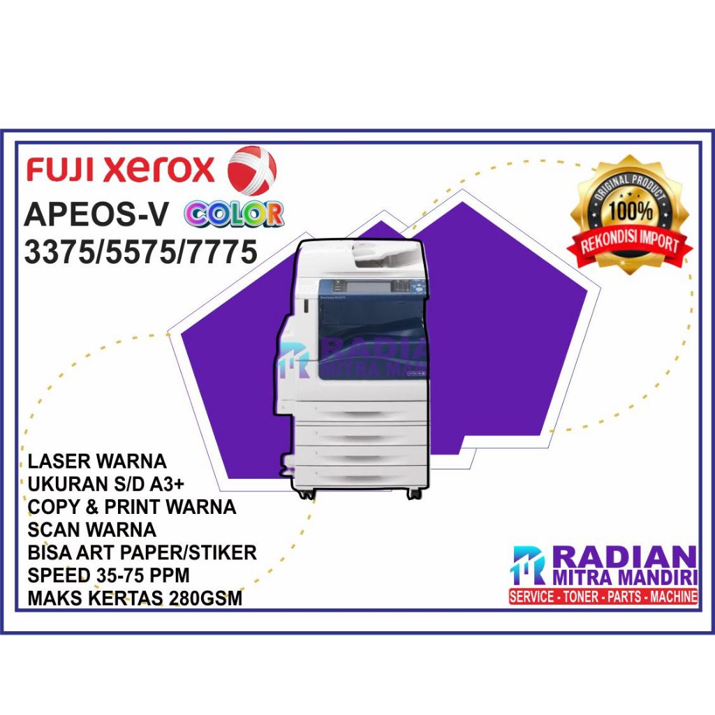 Jual MESIN FOTOCOPY WARNA FUJI XEROX APEOSPORT 3375/5575/7775 A3+ | Shopee Indonesia