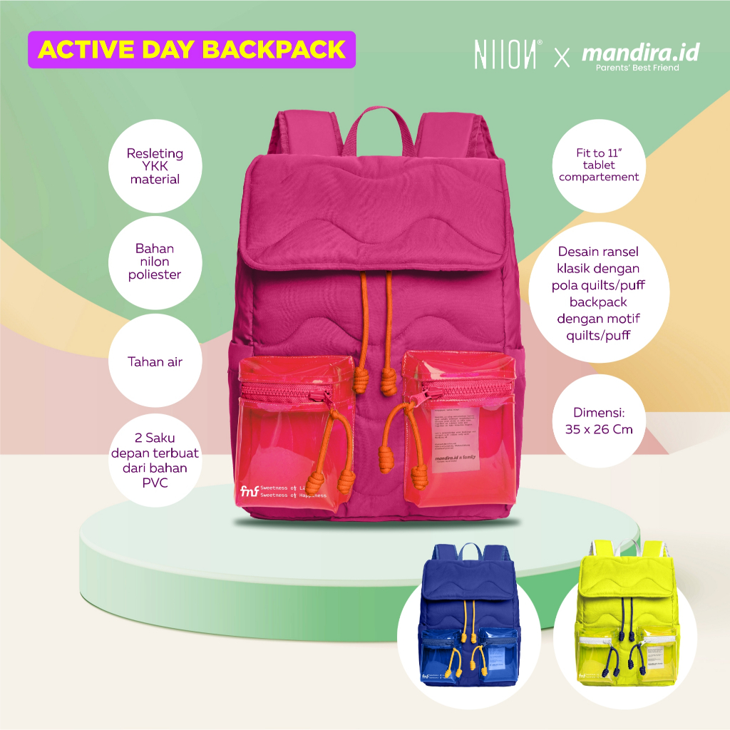 Jual Tas Ransel - Active Day Backpack Niion x Mandira.id | Happy Family ...