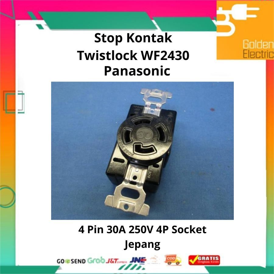 Jual Stop Kontak Twistlock Panasonic WF2430 4 Pin 30A 250V 4P Socket Jepang | Shopee Indonesia