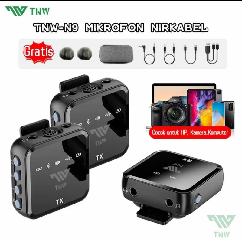 Jual TNW N9 wireless microphone lavalier clip on plug n play mikrofon ...