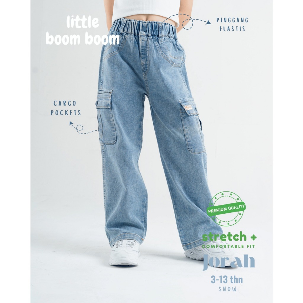 Jual LITTLE BOOM BOOM - Celana Cargo Anak Perempuan Jeans Import ...