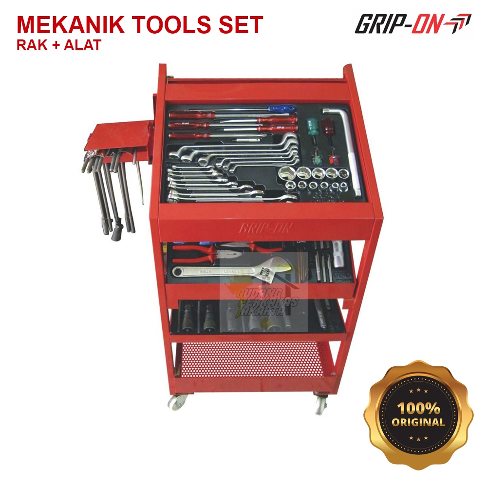 Jual Grip-On Mechanic Truster Toolset Tool Rack Complete Set Mekanik ...