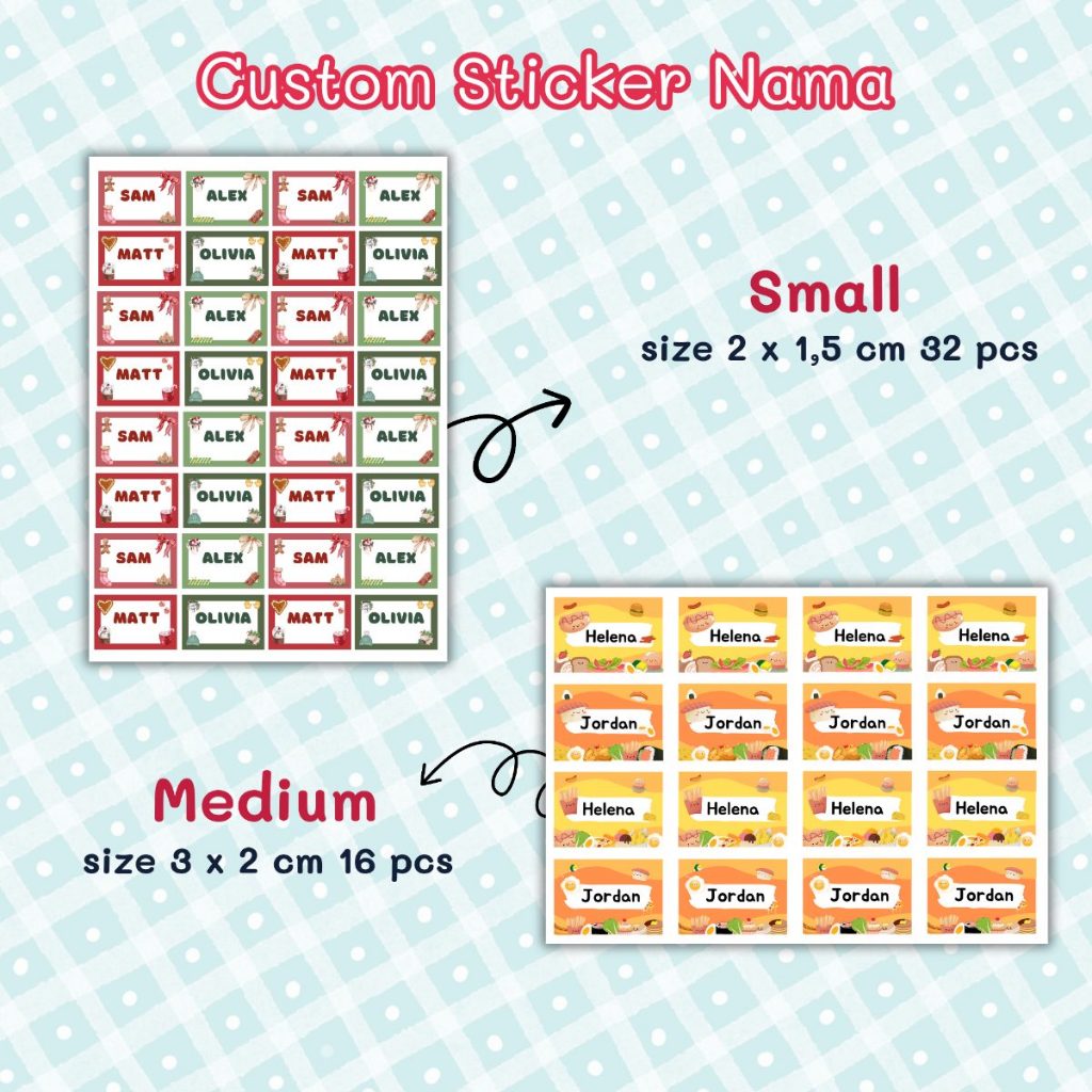 Jual Stiker Label Nama Custom Sticker Name Tag Stiker Buku Hampers ...