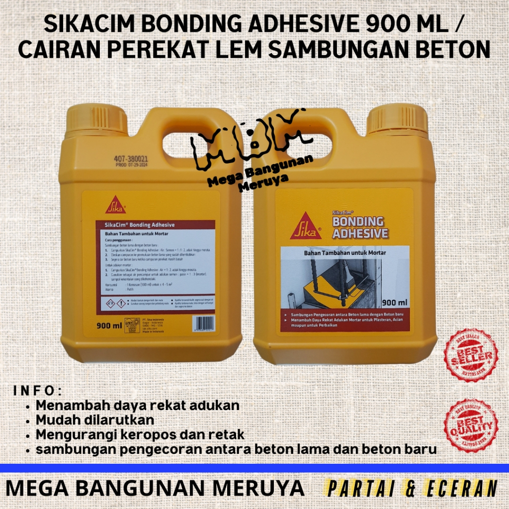 Jual Sikacim Bonding Adhesive Bonding Agent Lem Beton 900ml | Shopee ...