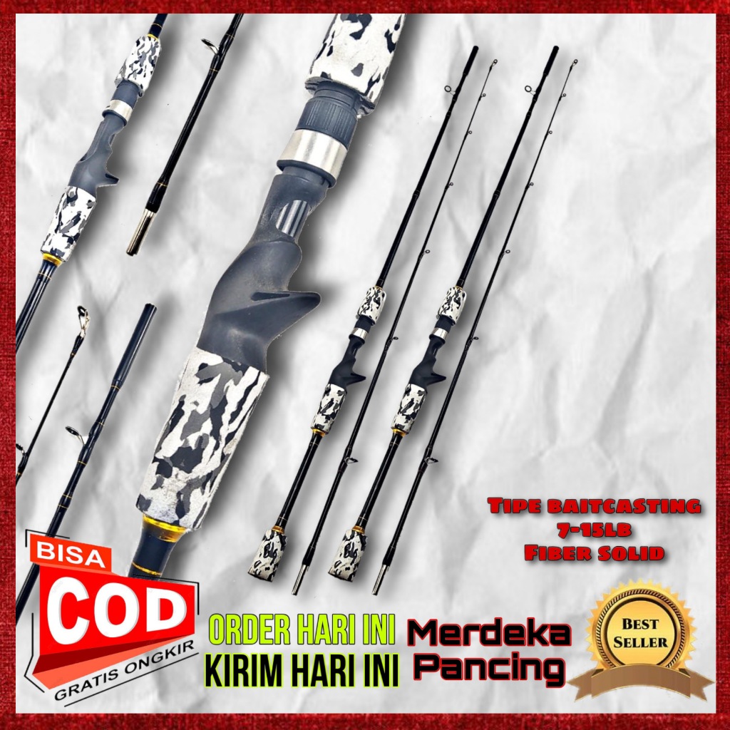 Jual Joran pancing bc bait casting benjiro catfish fiber solid line 7 ...