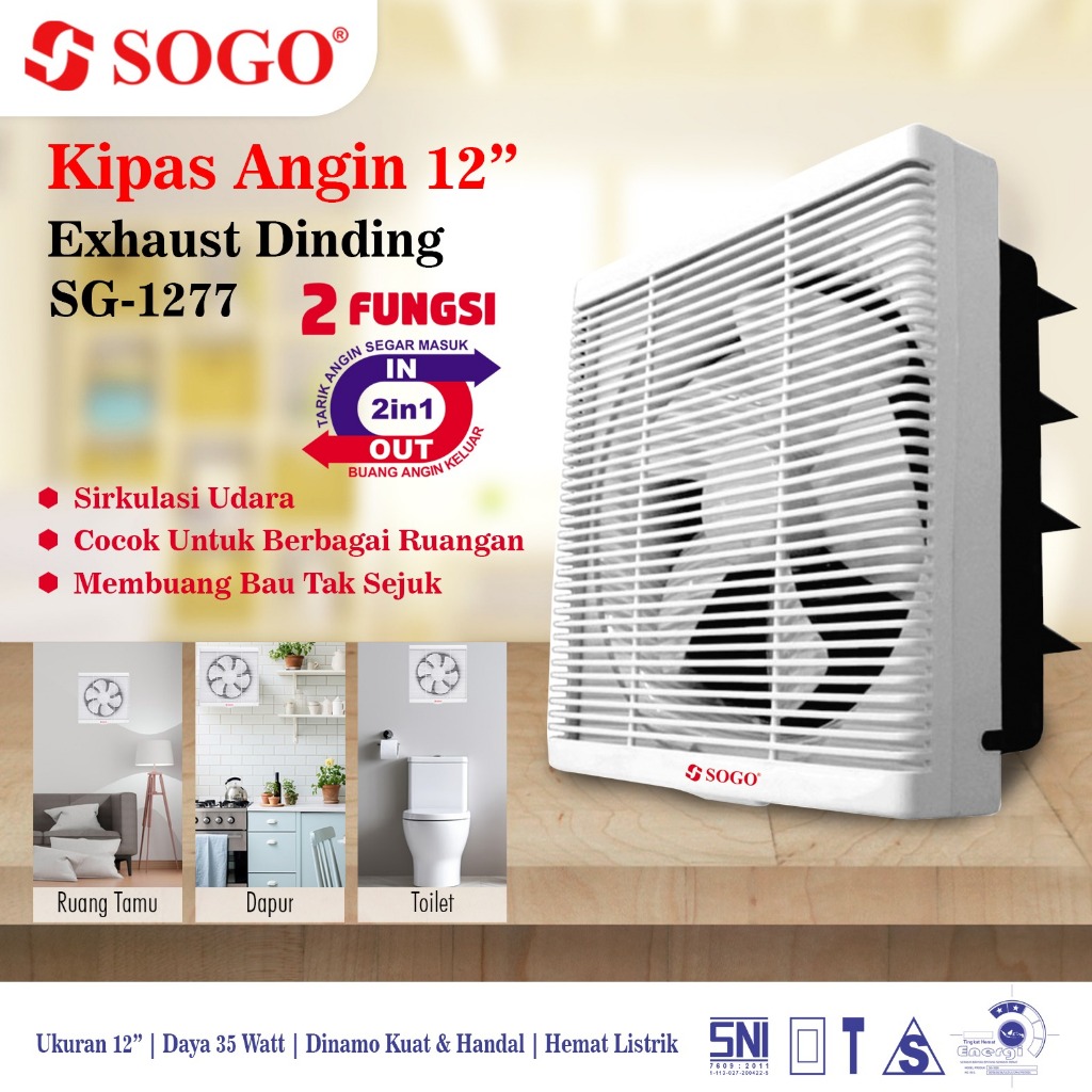 Jual SOGO Exhaust Fan Dinding / Kipas Angin Hexos 12 Inch Sni Garansi ...