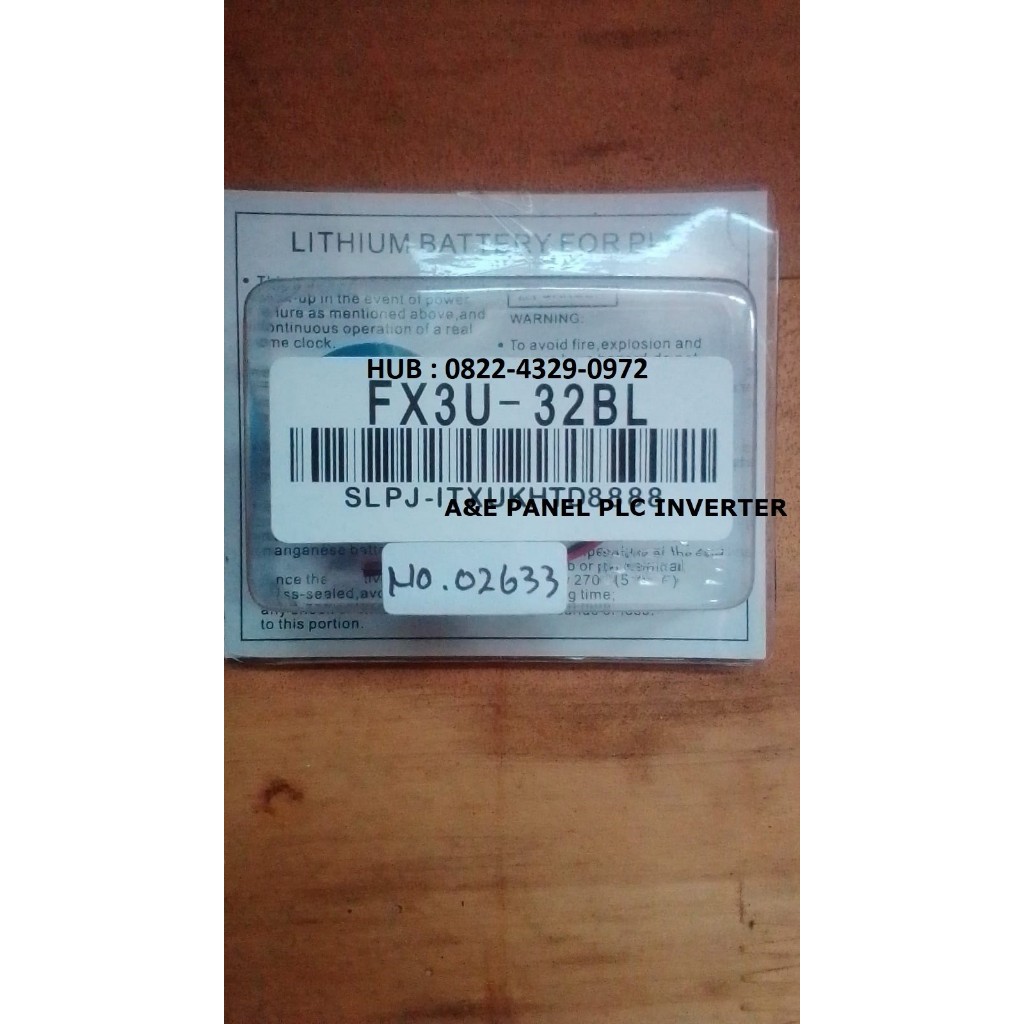 Jual FX3U-32BL Baterai PLC FX3U-32BL FX3U 32 BL Melsec Battery Lithium ...