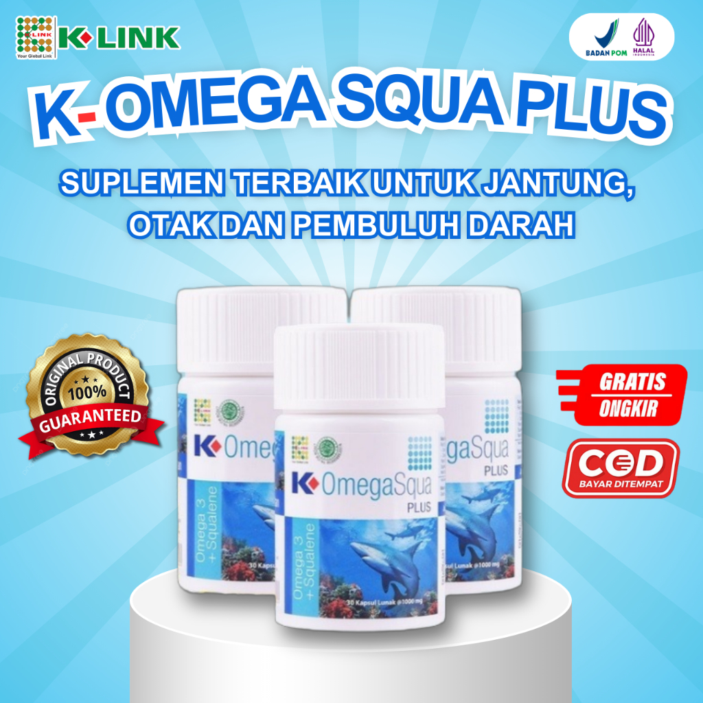 Jual K Omega Squa Plus Original 100% K-Link 1 Softgel Minyak Ikan ...