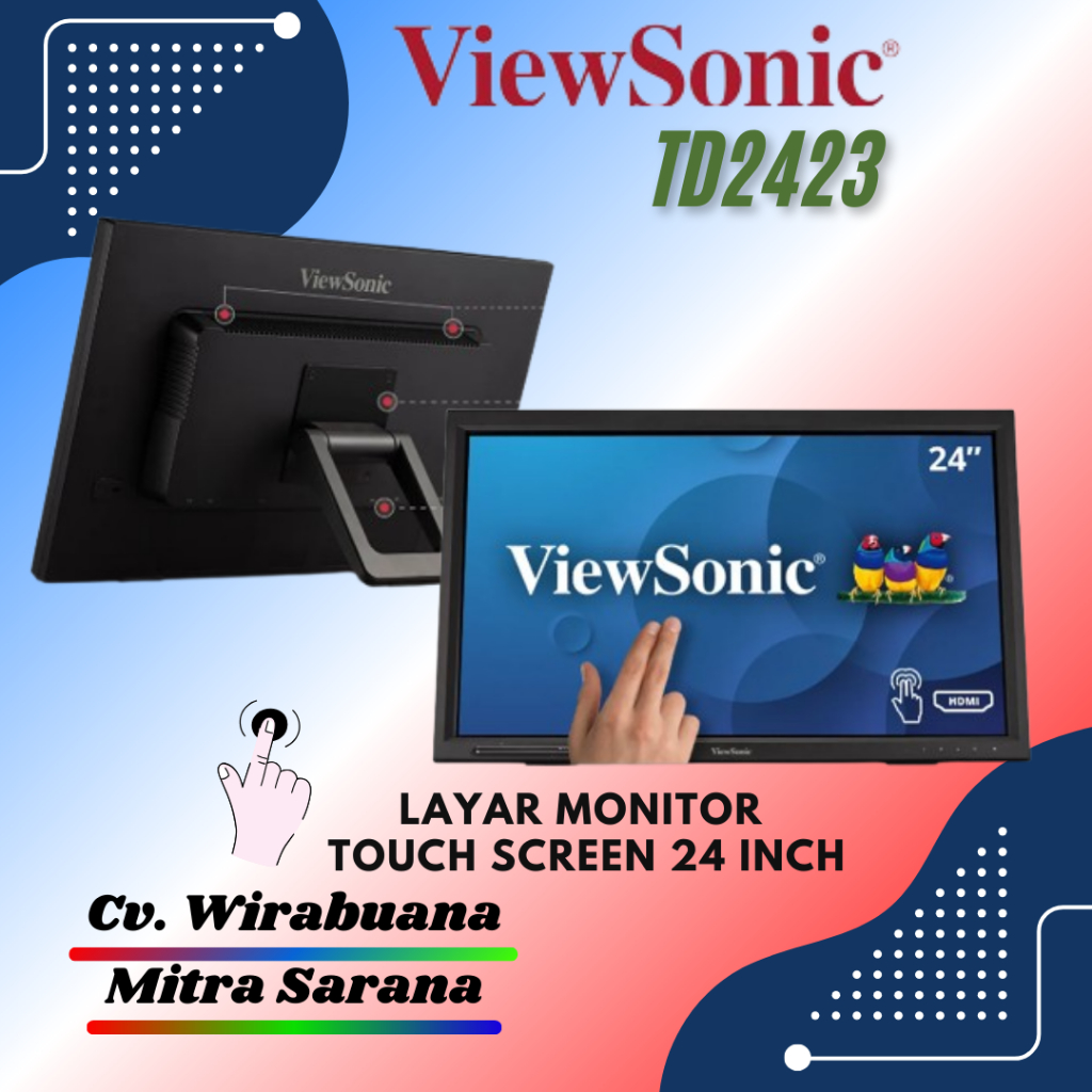 Jual Monitor Touch Screen 24 inch VIEWSONIC TD2423 FHD 75Hz Hdmi-vga | Shopee Indonesia