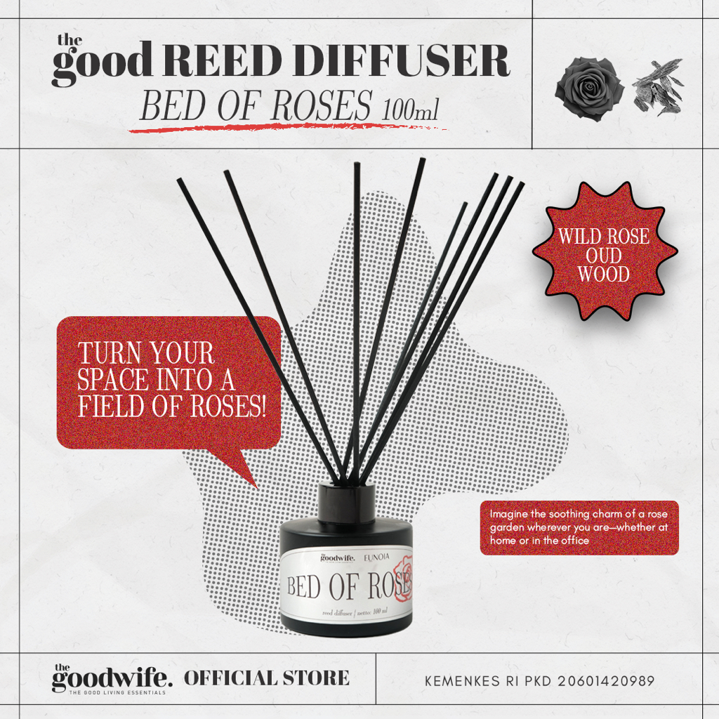 Jual The Good Reed Diffuser, Bed of roses | Pengharum Ruangan Tahan Lama | Pengharum Kamar ...