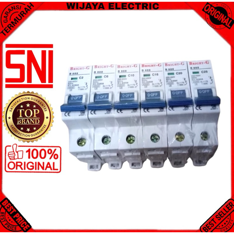 Jual Bright G Mcb 1P 2A,4A,6A,16A,20A,25A,32A,40A,50A,63A Mcb 1 phase ...