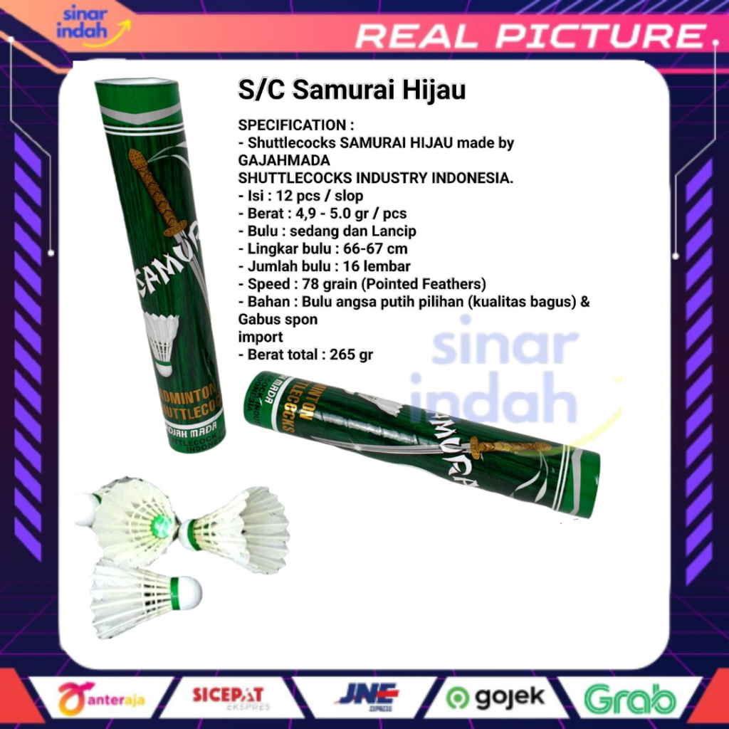 Jual Shuttlecock Samurai Hijau Kok Bulutangkis Badminton | Shopee Indonesia