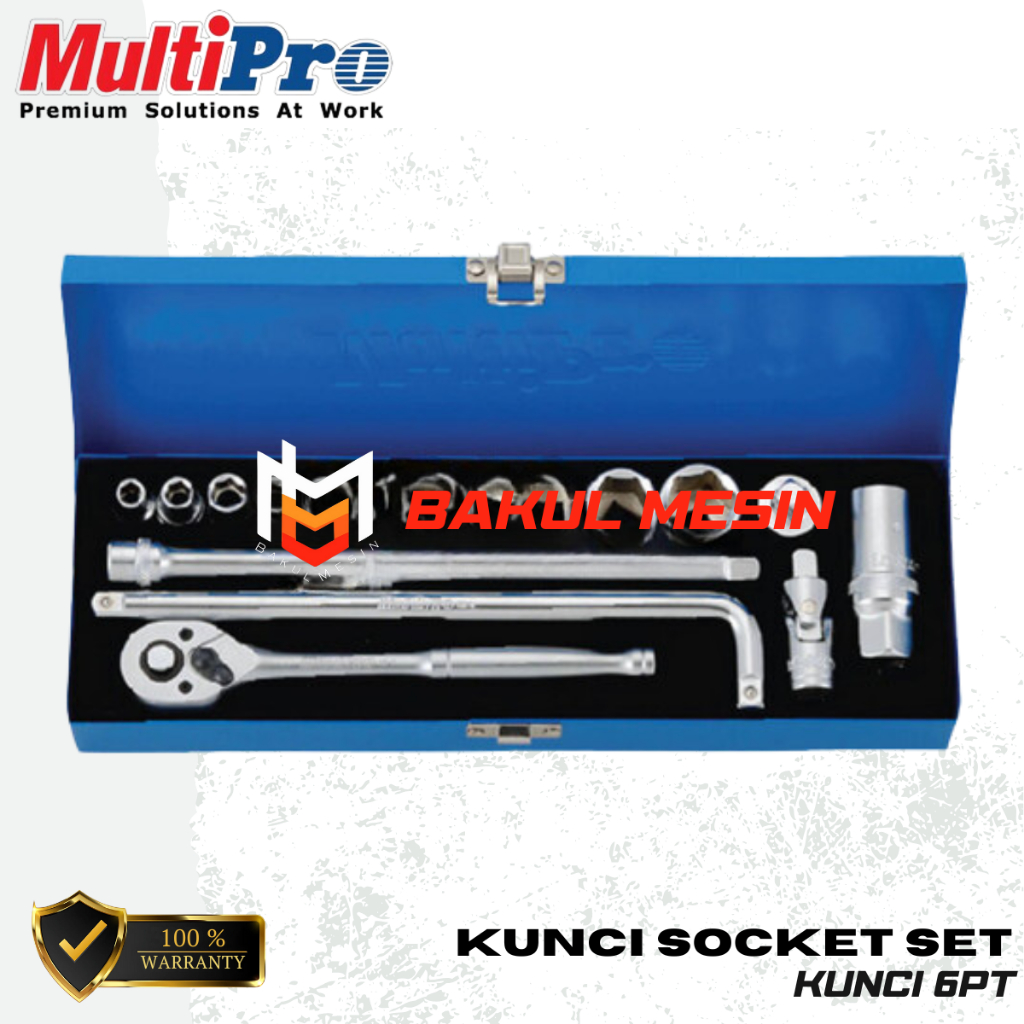Jual Multipro 19 pcs 6/12PT Kunci sok Kunci Socket Set 3/8" | Shopee ...