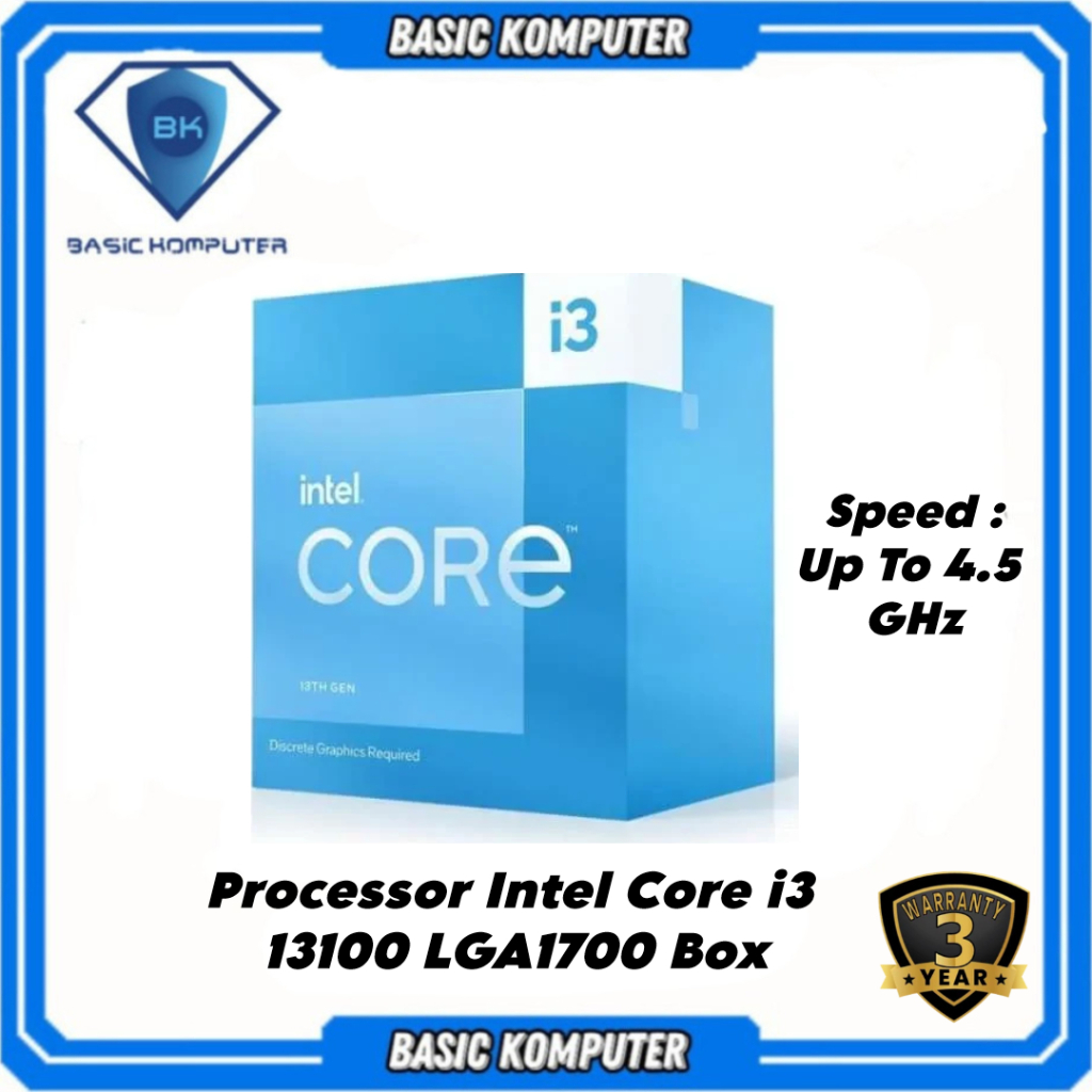 Jual PROCESSOR INTEL CORE I3 13100 BOX SOCKET 1700 GARANSI 3 TAHUN ...