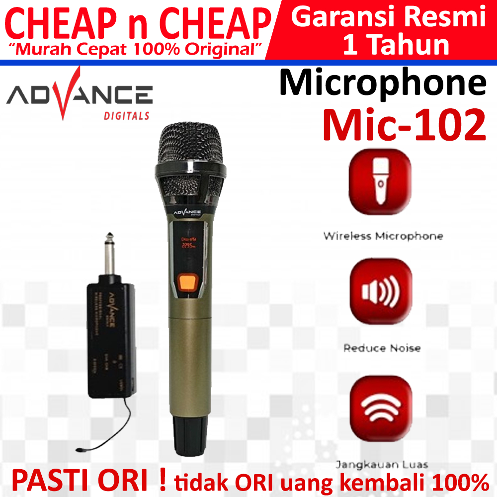 Jual Advance MIC-102 Mic Profesional Wireless Microphone Garansi Resmi ...