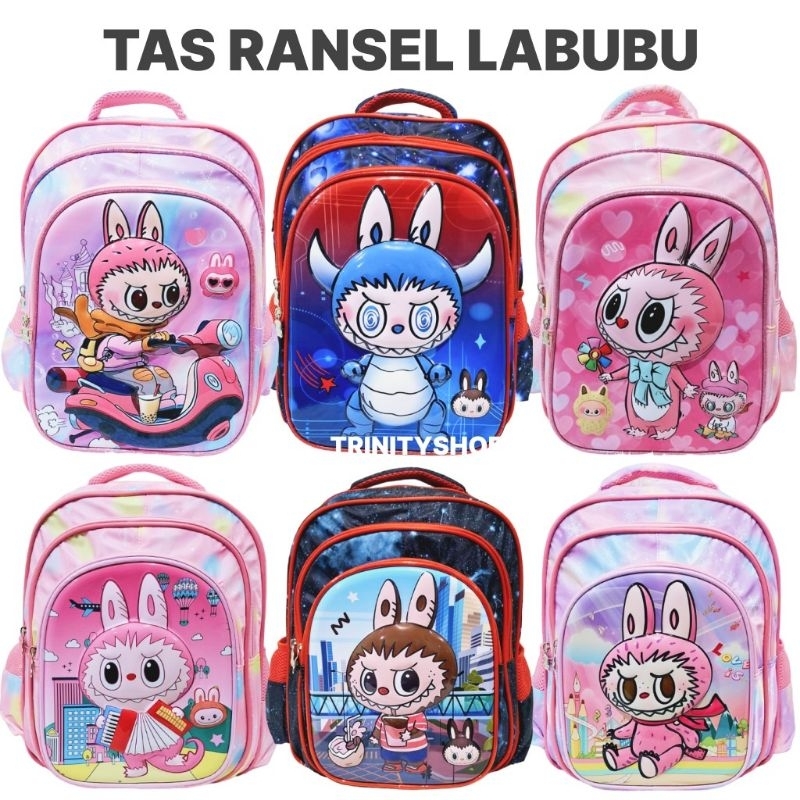 Jual TAS RANSEL LABUBU ANAK PEREMPUAN/LAKI LAKI TAS SEKOLAH TK SD MOTIF LABUBU | Shopee Indonesia