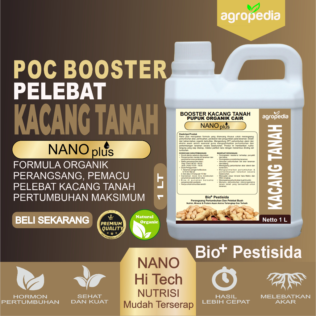 Jual NANOplus Pupuk BOOSTER Tanaman Kacang Tanah, Nutrisi Pupuk Cair Kacang Tanah , Pupuk ...
