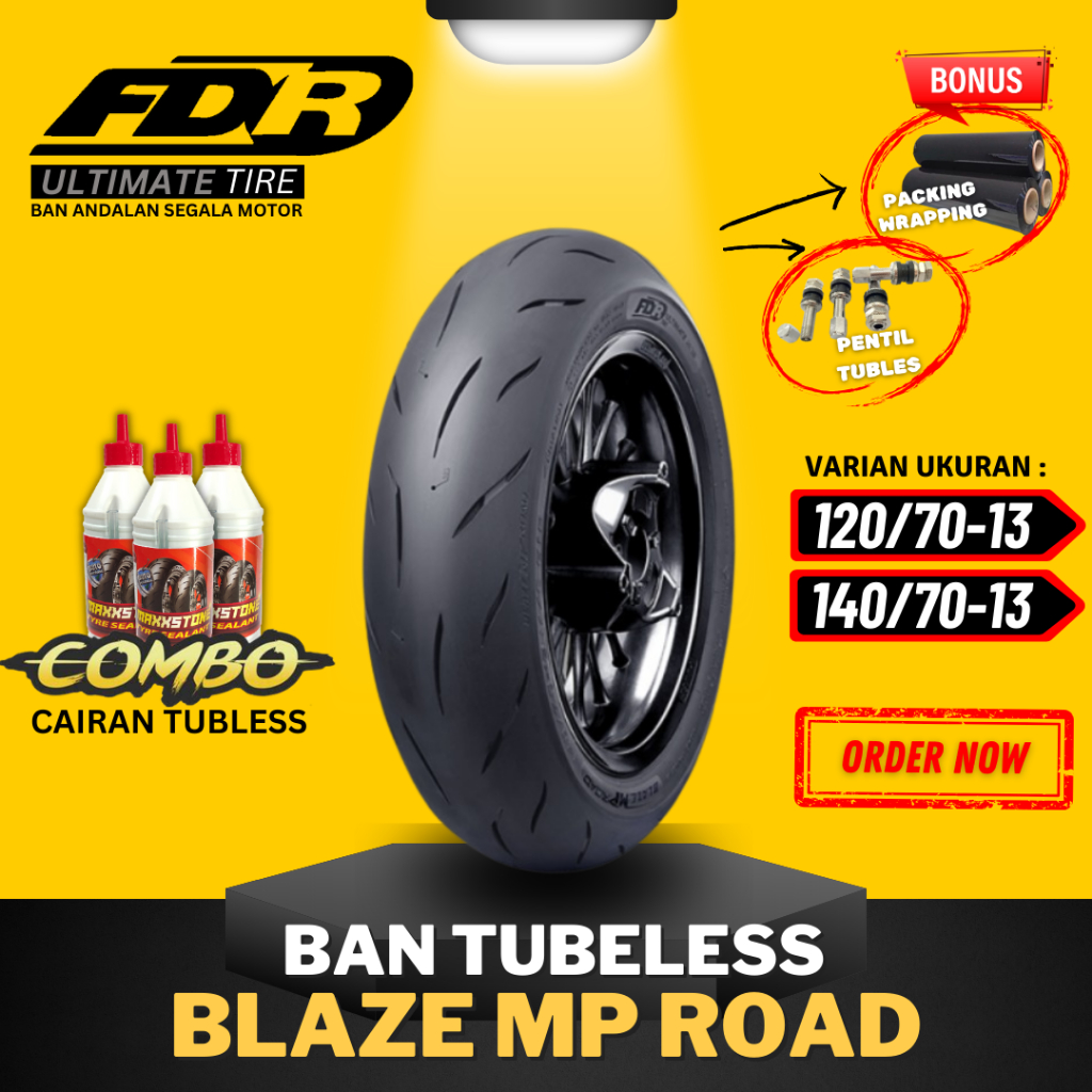 Jual [PAKET SEPASANG MURAH] BAN FDR TUBELESS BLAZE MP ROAD RING 13 ...