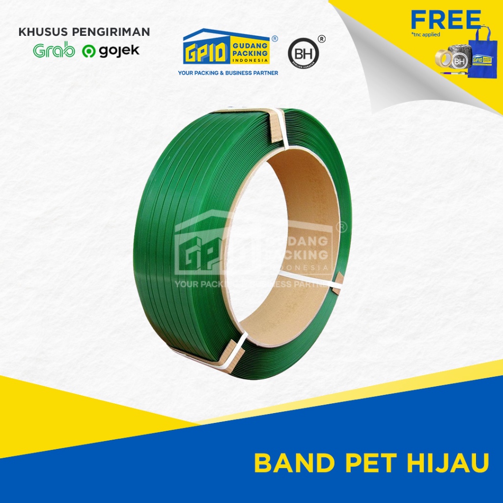 Jual (GOSEND/GRAB) Tali Strapping Band Polyester PET (Warna Hijau ...