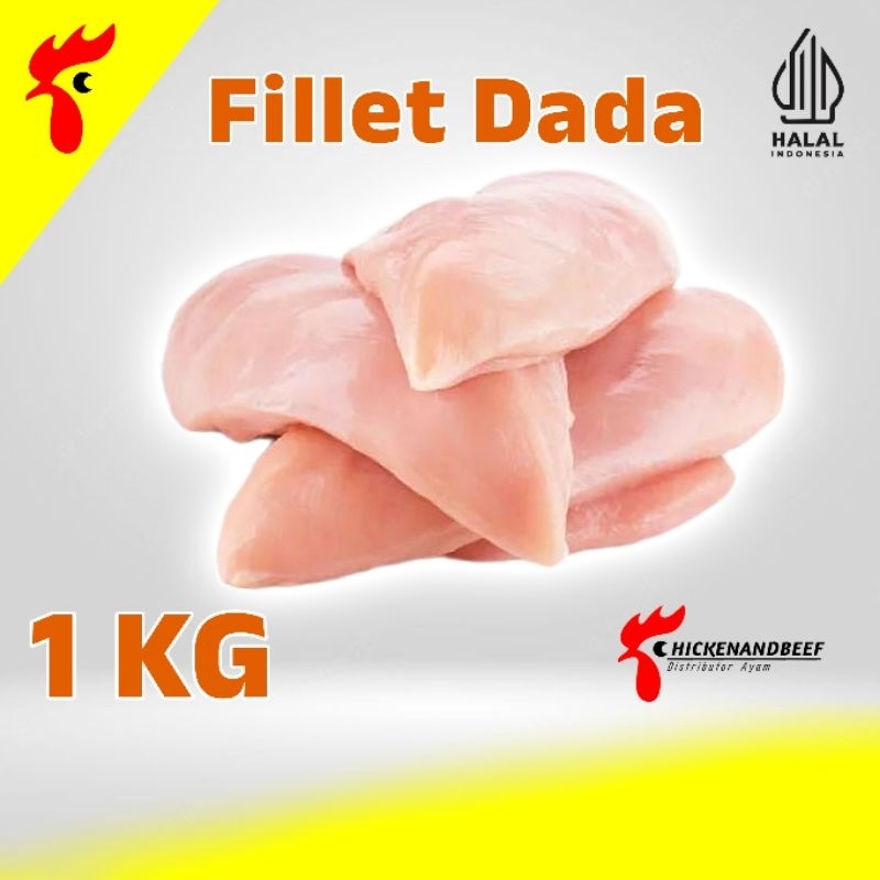 Jual daging ayam ayam dada fillet boneless tanpa kulit 1 kg | Shopee ...