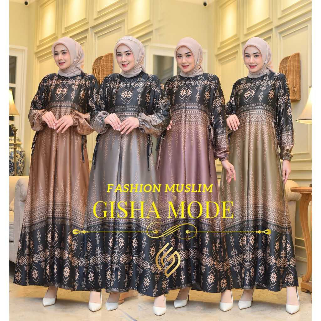 Jual Dress SYAMEERA Silk Premium |Gamis Silk Motif Bunga Terbaru |Gamis ...