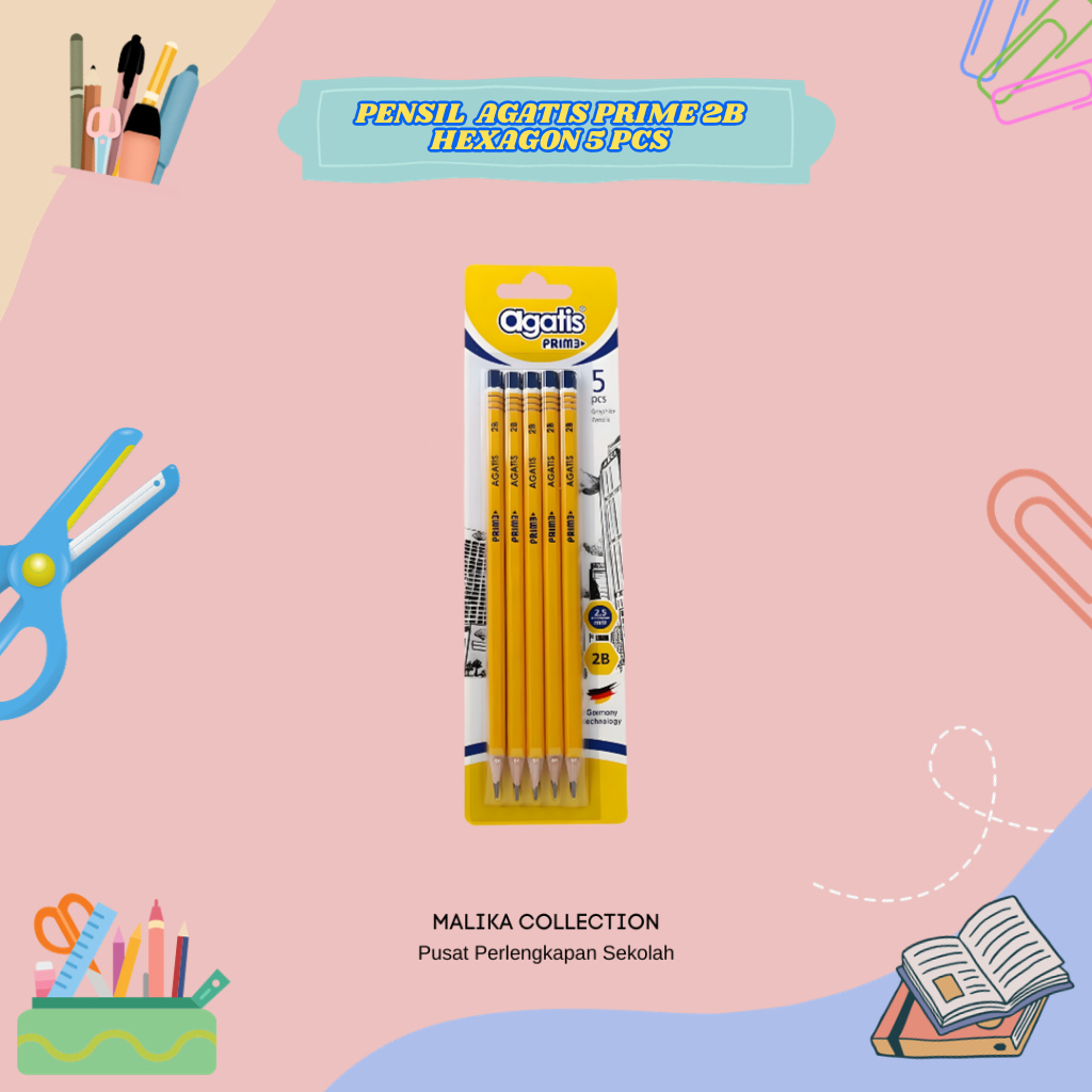 Jual Agatis Prime I Pensil Tulis Hexagon 2B Isi (5PCS) | Shopee Indonesia