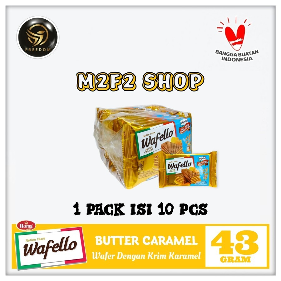 Jual Roma Wafer Wafello Butter Caramel | Krim Karamel - 43 gr (Kemasan ...
