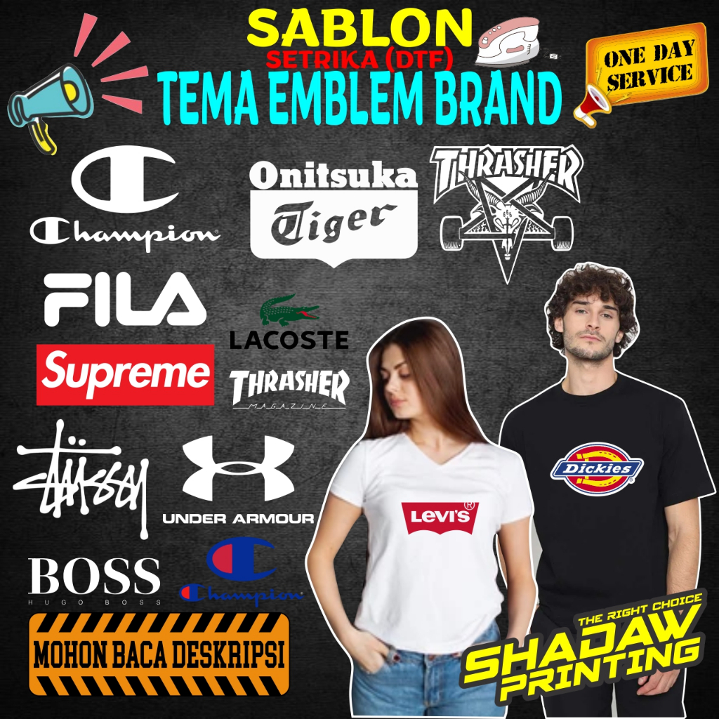Jual SABLON setrika new praktis TEMA LOGO EMBLEM brand hits ukuran logo ...