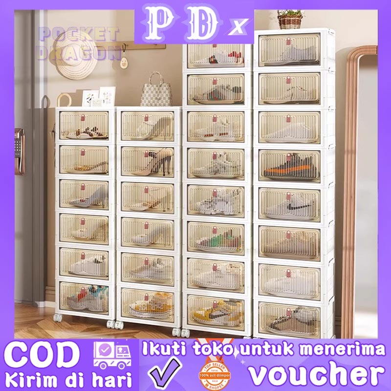 Jual Pocket Dragon Shoe Storage Boxes Kotak Sepatu Lipat Rak Susun Anti ...