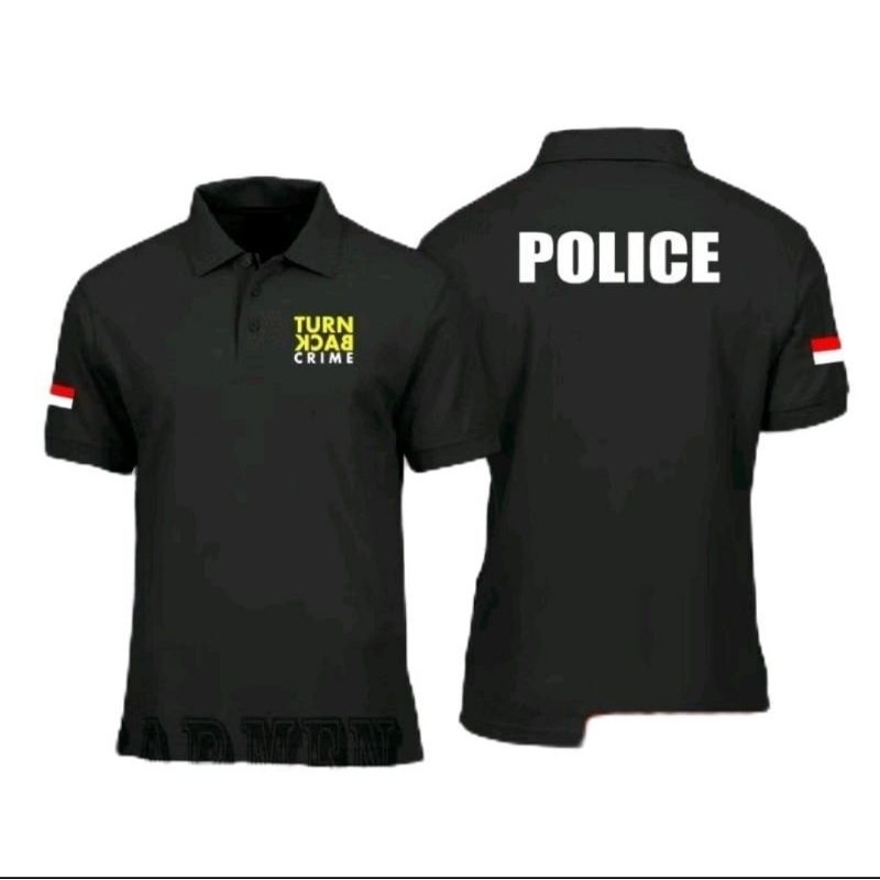 Jual KAOS BERKERAH TURN BACK CRIME POLICE COD // KAOS POLO BERKERAH ...