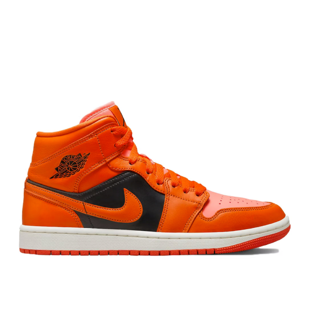Jual Air Jordan 1 Mid Orange Black (W) | Shopee Indonesia