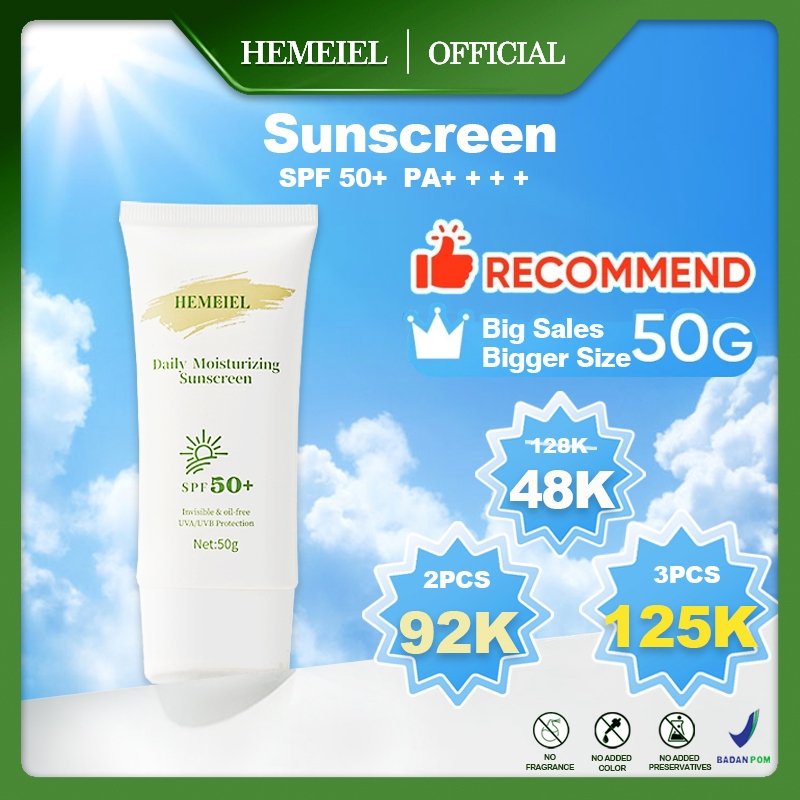 Jual HEMEIEL Sunscreen SPF 50 PA++++ 50g Sunscreen Wajah untuk Skin ...