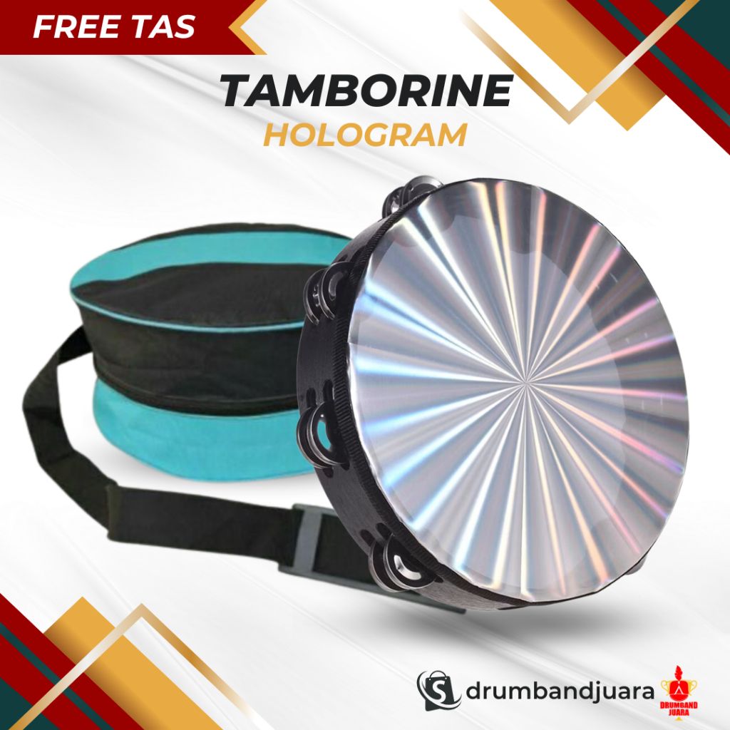 Jual Tamborine Gereja Hologram Tambourine Kecrekan 8 inch dan 10 inch ...
