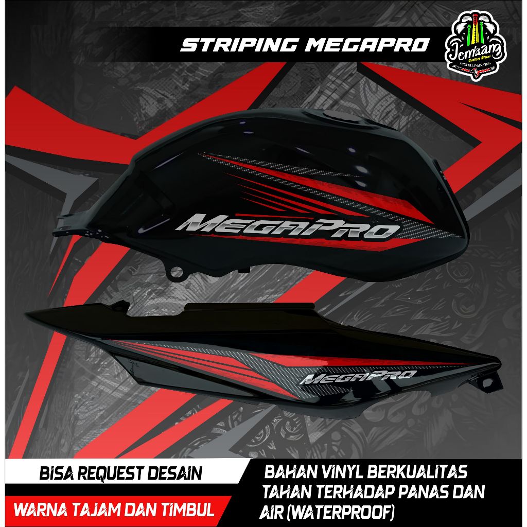 Jual Stiker Striping Motor Variasi Honda Megapro Primus Desain Bledex ...