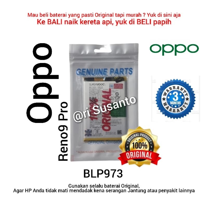 Jual Baterai Oppo Reno9 Pro / Reno 9 Pro BLP973 Asli (Original 100% ...