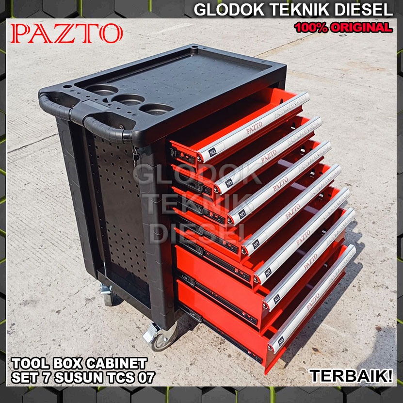 Jual Pazto Kotak Lemari Tool Box Cabinet Trolley 7 Drawer Troli 7 Laci Toolbox TCS07 TCS 7 ...