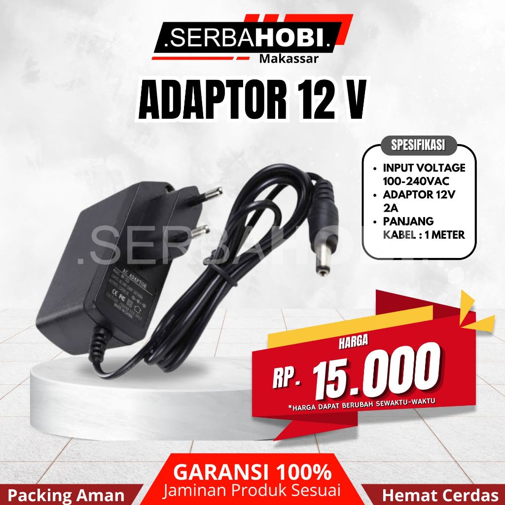 Jual Adaptor 12V 2A cocok untuk efek gitar dll | Shopee Indonesia