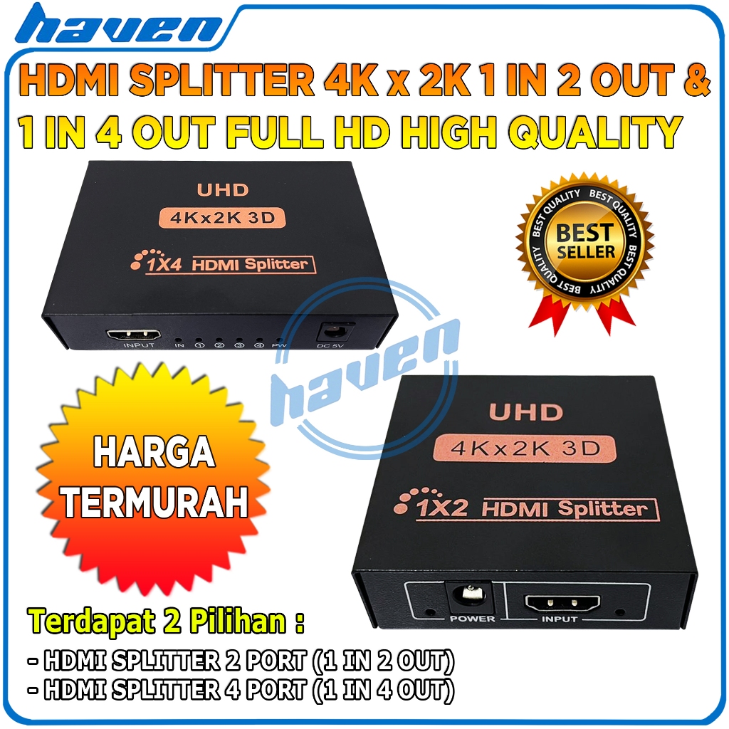 Jual Hdmi Splitter 2 Port HDMI Splitter 1 In 2 Out Berkualitas High ...