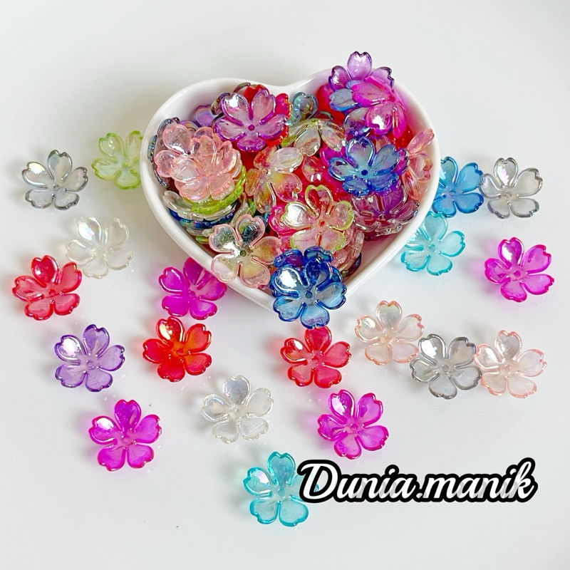 Jual Manik Mote Kelopak Bunga Bening Mix Warna (15gr) | Shopee Indonesia