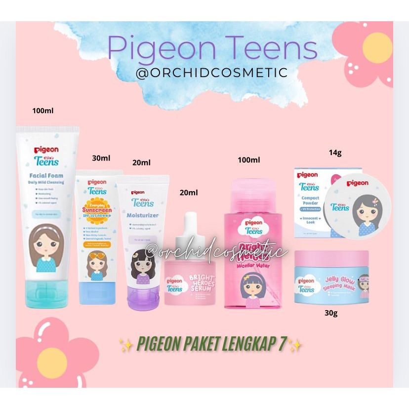 Jual Pigeon Teens Paket /Pigeon Skincare Kulit Remaja Acne Brightening ...