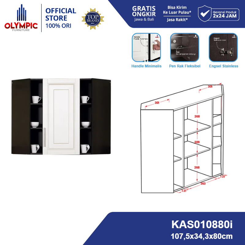 Jual Olympic Kitchen Set Sudut Atas / Rak Dapur / Kabinet Atas / Rak ...
