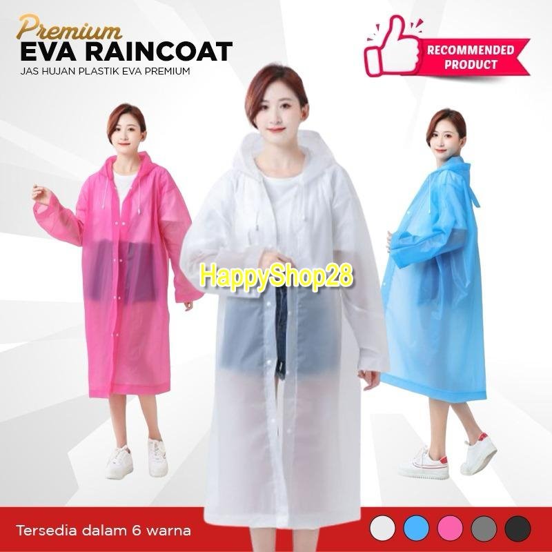 Jual Jas Hujan Terusan Polos EVA Premium Raincoat Unisex Dewasa Terusan ...