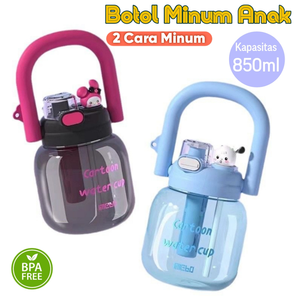 Jual BOTOL AIR MINUM 2 CARA MINUM/ BOTOL MINUM ANAK BULAT KARAKTER ...