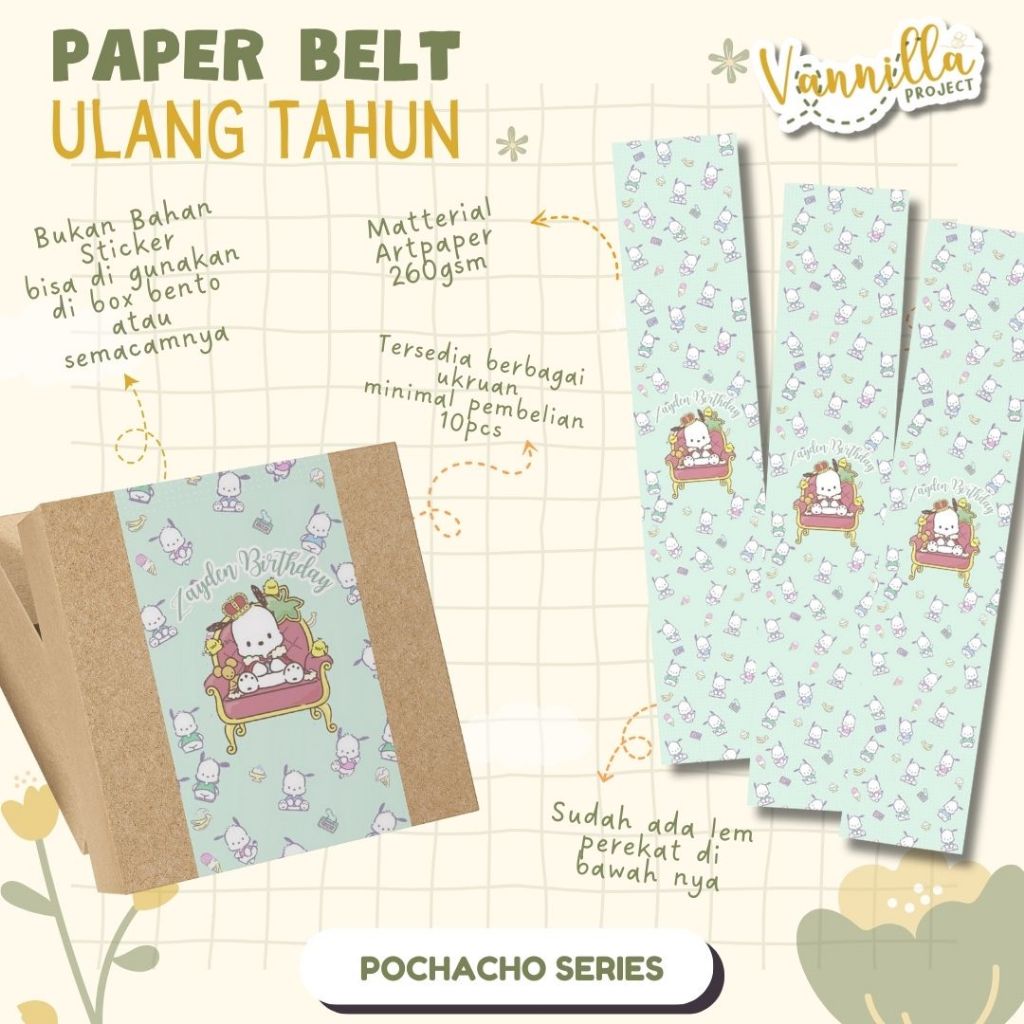 Jual Paperbelt POCHACHO Paper Belt Bento Custom Paper Belt Idul Fitri ...