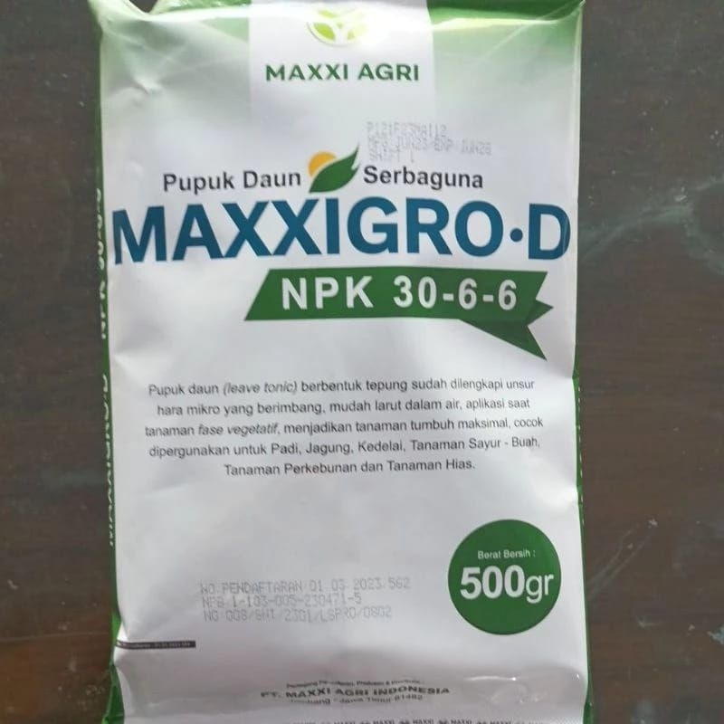 Jual Pupuk daun Maxxigro D 500gram Pupuk Vegetatif memaksimalkan ...