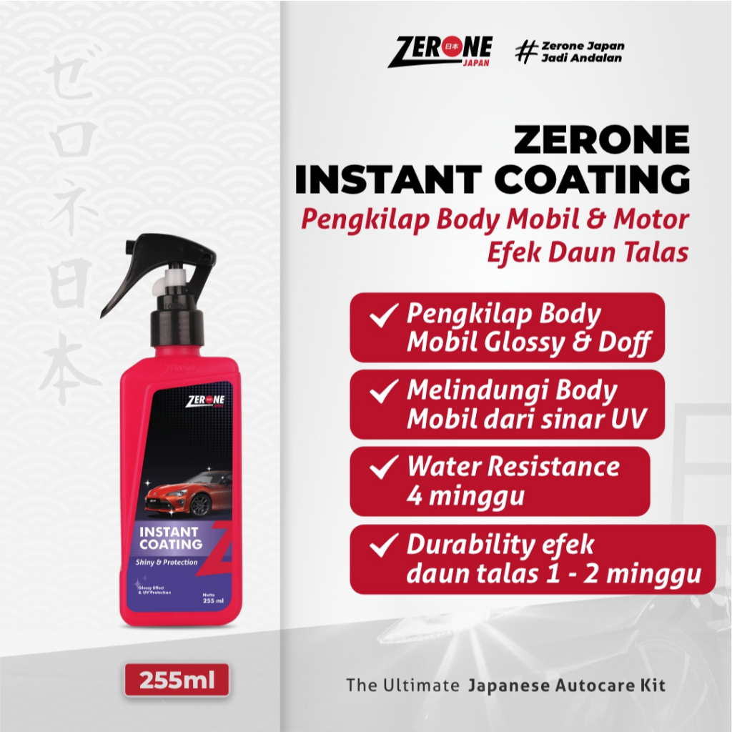 Jual Zerone Japan Pengkilap Body Mobil Motor Instant Coating Nano ...