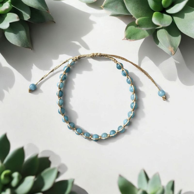 Jual 4mm Macrame Stone Bracelet Gelang Makrame Batu Alam Asli Premium ...