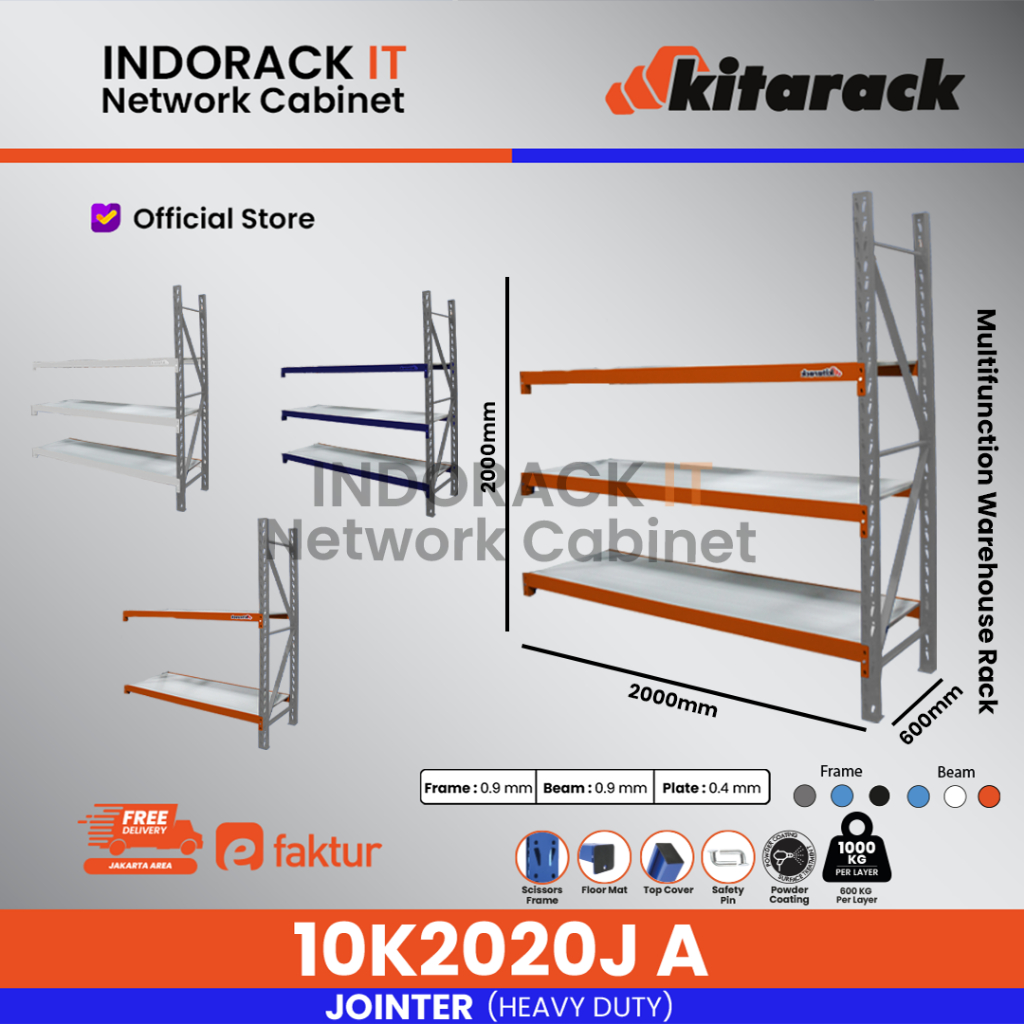 Jual KITARACK Rak Gudang Besi 1 Ton 2 Meter Rack Gudang 4 Susun Jointer ...